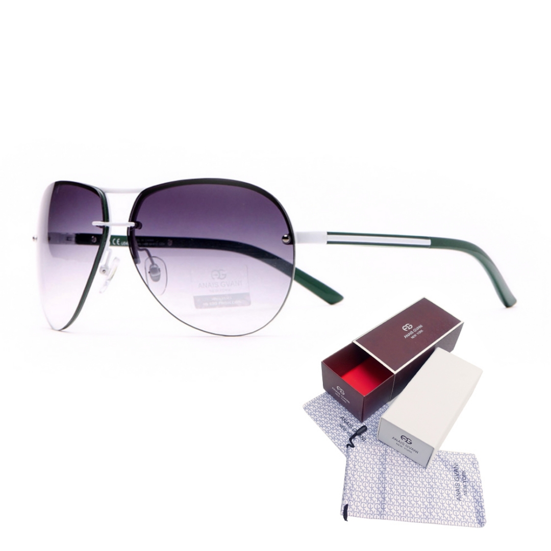 Modern Aviator Sunglasses Open Metal Double Crossbar Gradient Flat Lens ...