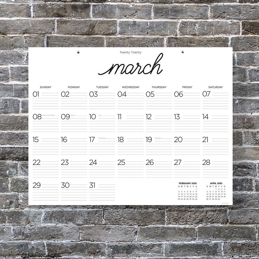 2020 Farmhouse Script Calligraphy Desk Pad Calendar - Walmart.com