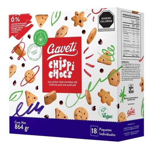 Galletas Chispi Chocs Sin Azúcar 18/48g Gaveti Original | Bodega ...