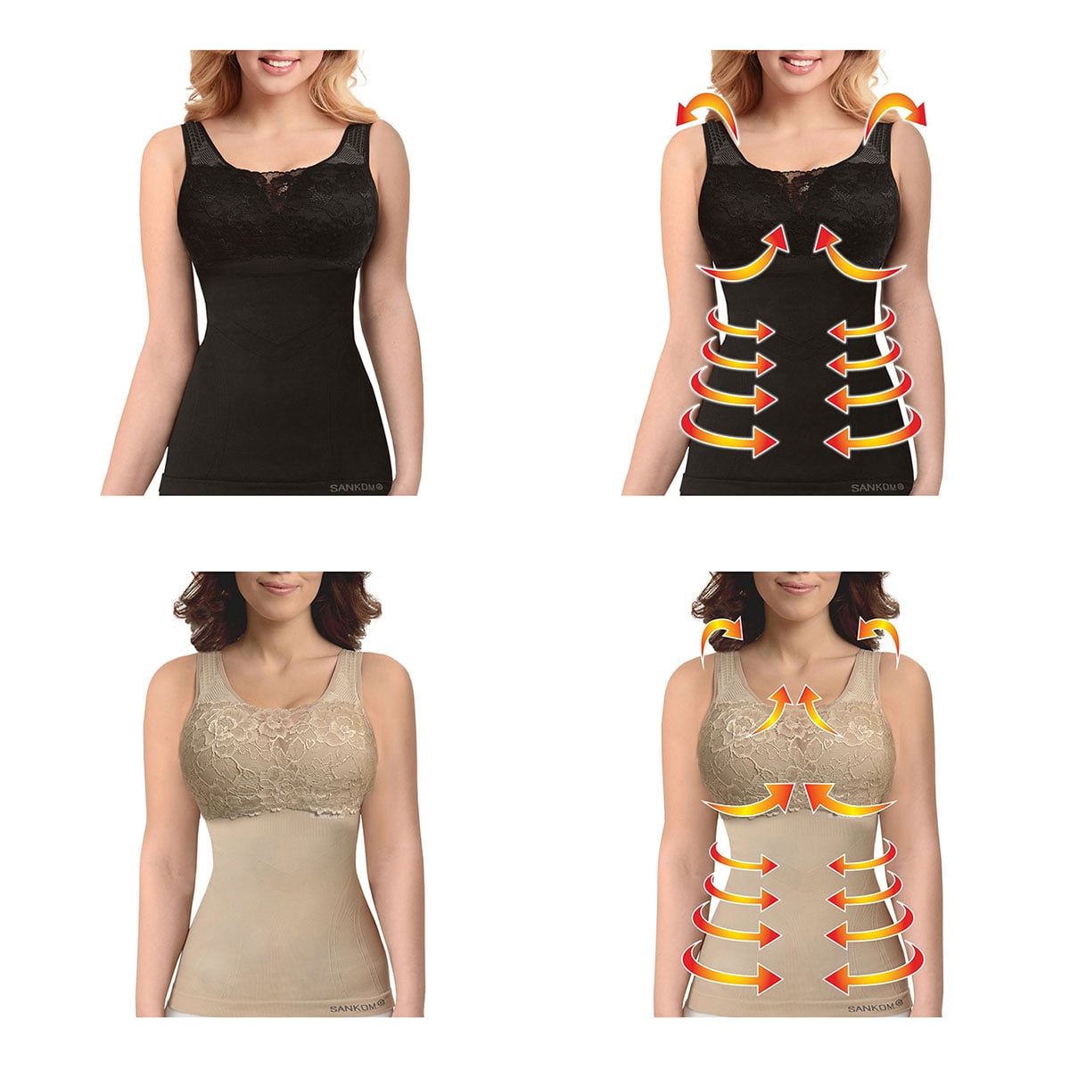 Shop LC - SANKOM Patented Set of 2 Classic Shaping Camisole Body Shaper ...