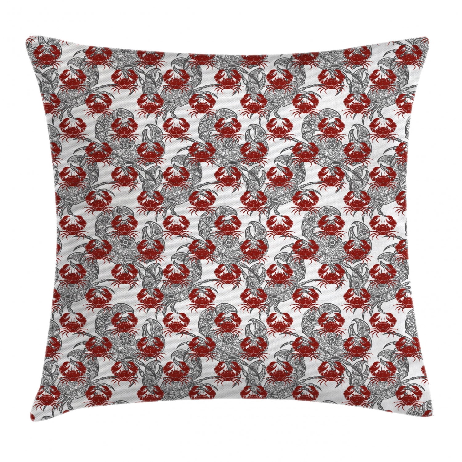 Crabs Decor Throw Pillow Cushion Cover, Sea Animals Theme Illustration ...