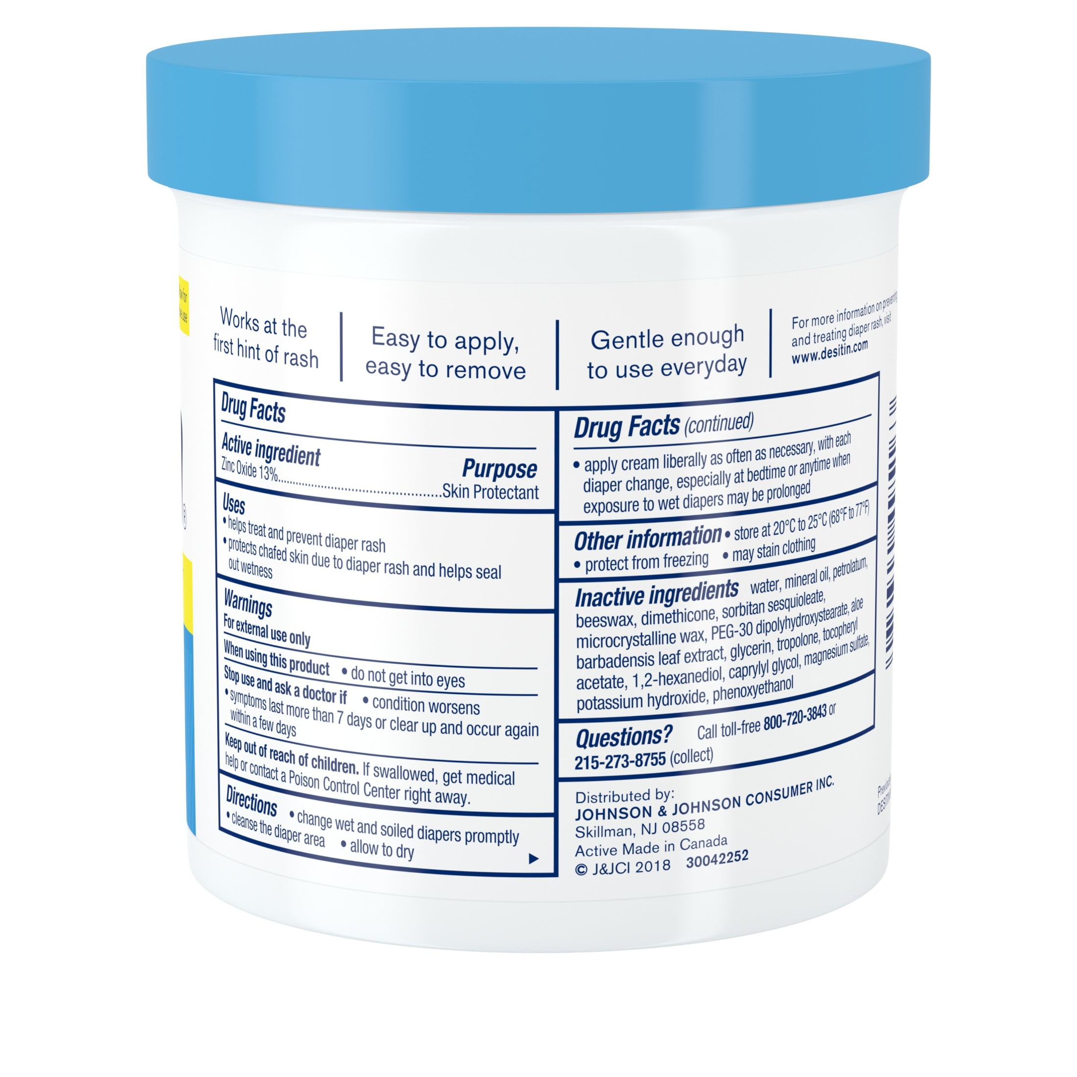Desitin Diaper Rash Treatment Label