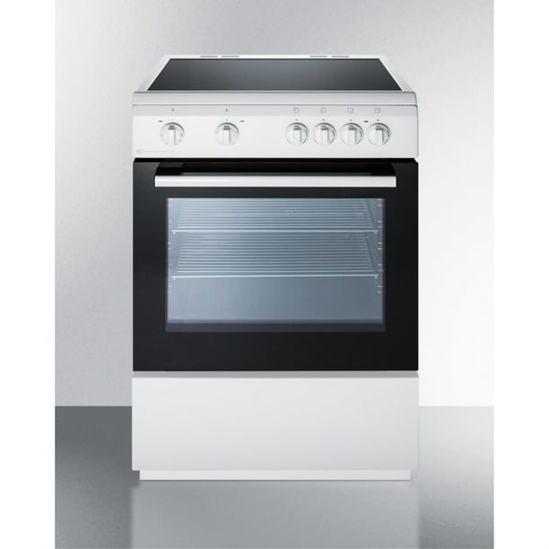 24" wide smooth top electric range in slide-in style and white finish ...