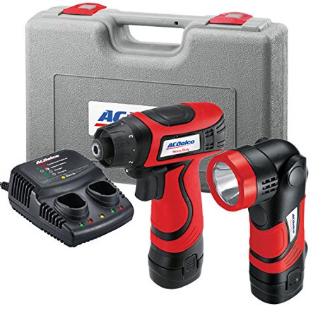 AcDelco ARD847L Cordless 8V Li-ion Drill/Driver Set Combo Kit with Case ...