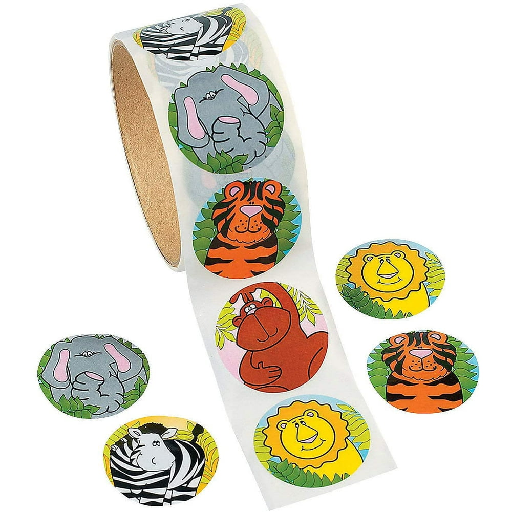 Zoo Animal Stickers (100 Pc) - Stationery - 100 Pieces - Walmart.com ...
