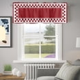 Burgundy Checker Frame Valances for Windows Vintage Geometric Pattern ...