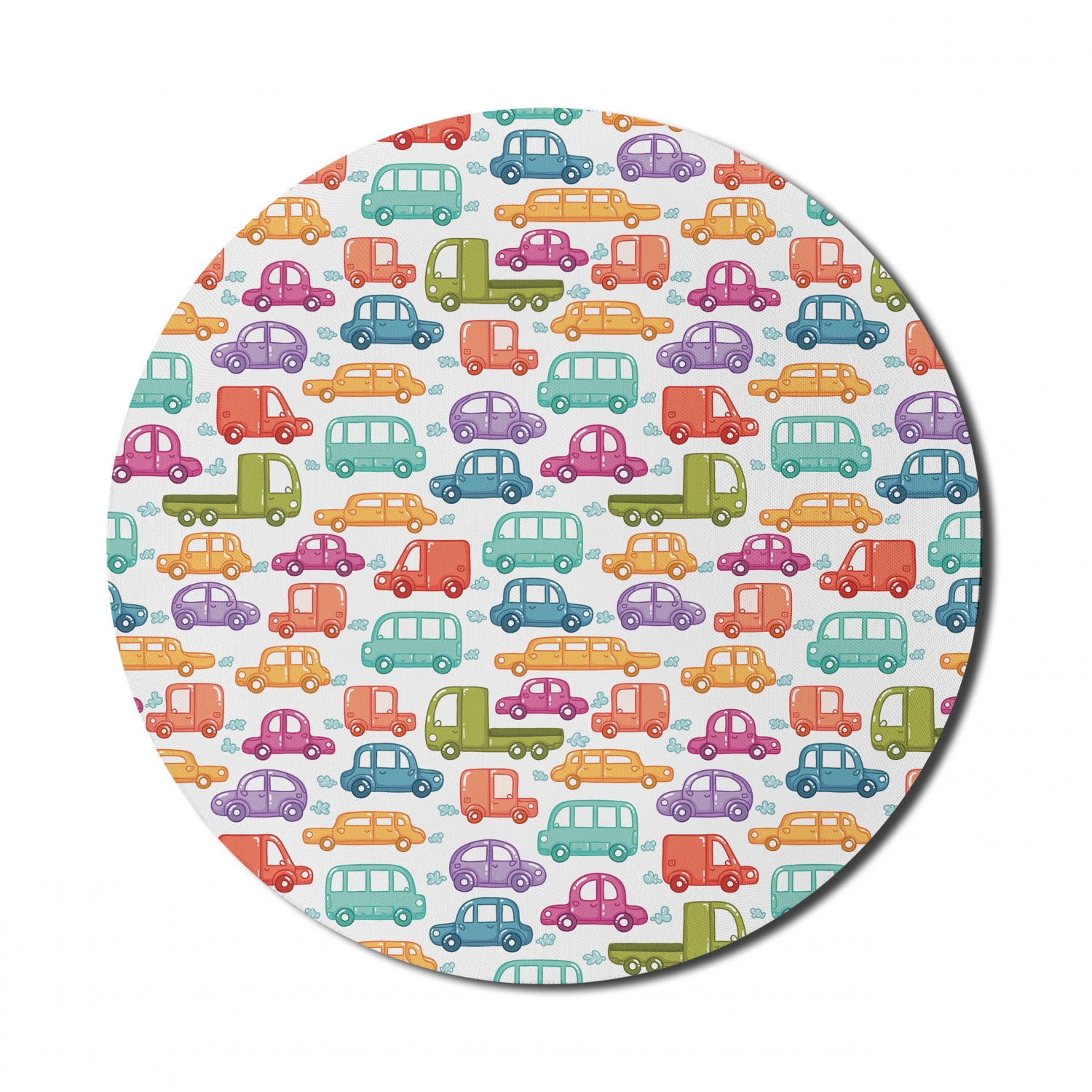 Cars Mouse Pad for Computers, Doodle Style Cars with Vibrant Colors ...