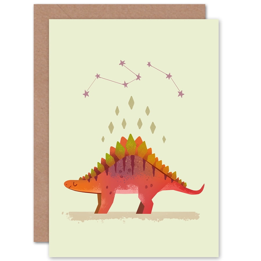 Dinosaur Stegosaurus Greetings Card Plus Envelope Blank inside ...