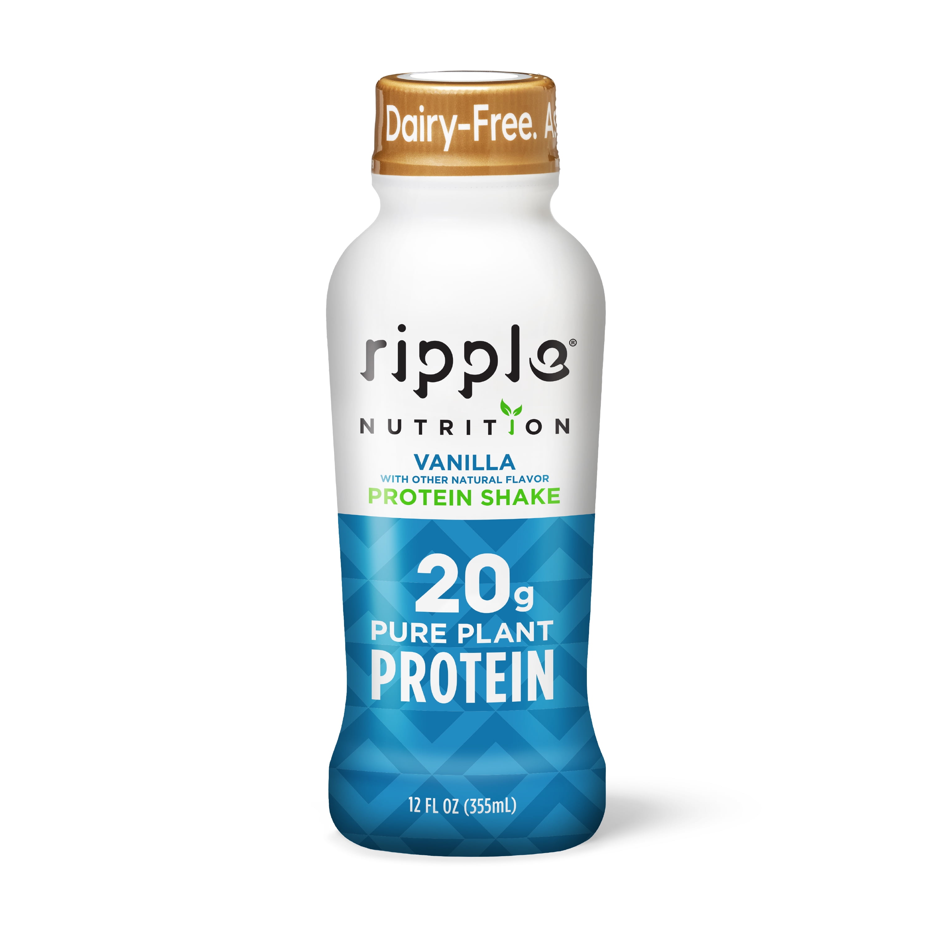Ripple Vanilla Vegan Protein Shake, Shelf Stable, 12 Fl Oz, 12 Pack ...