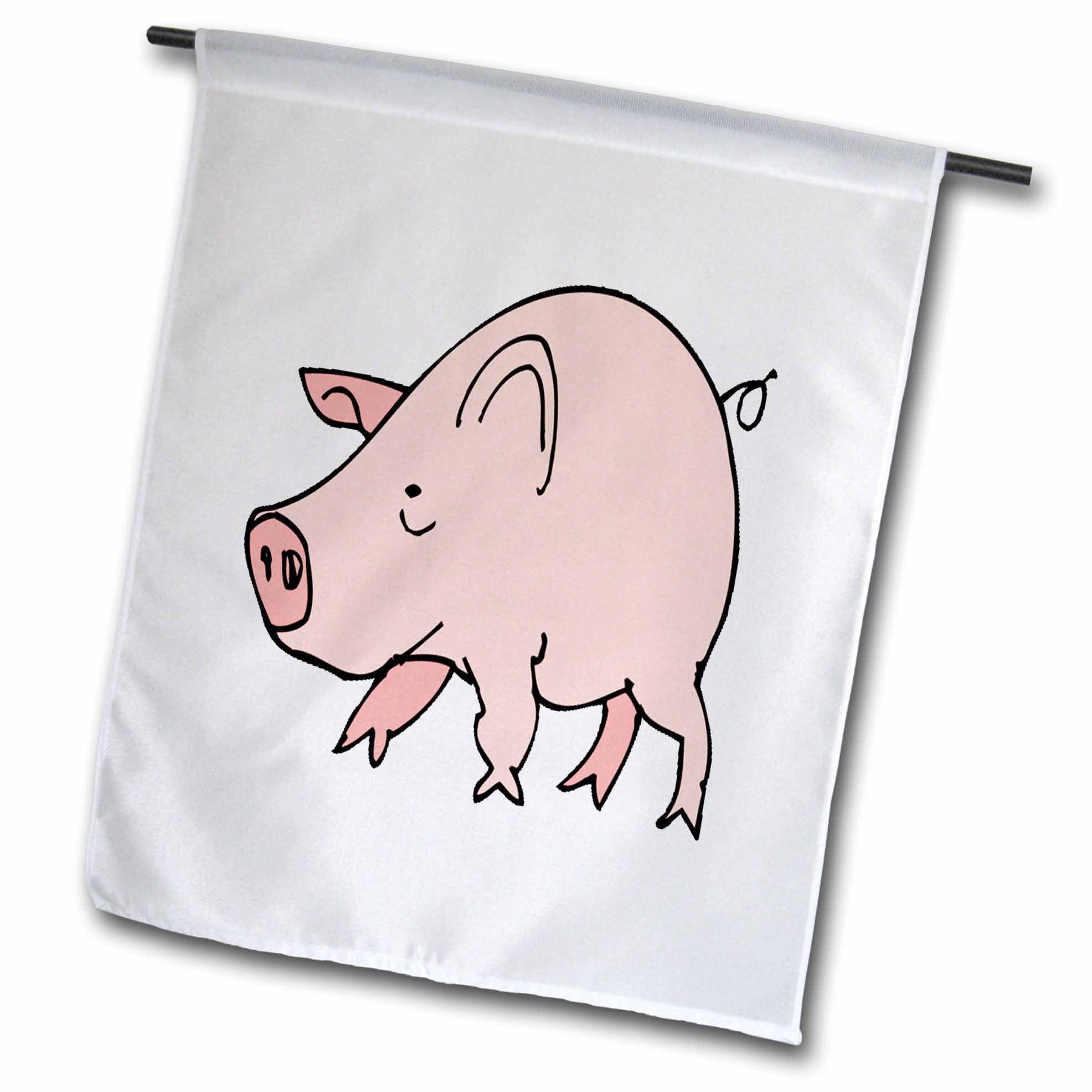 3dRose Cute Cartoon Pink Pig - Garden Flag, 12 by 18-inch - Walmart.com