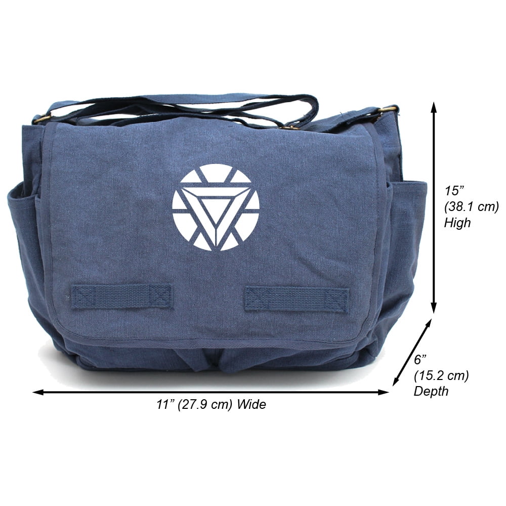 Iron Man Heart Heavyweight Canvas Messenger Shoulder Bag in Blue ...
