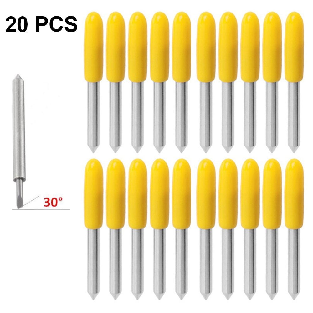 20 pcs 30°/45°/60° Tungsten Steel Lettering Blade Vinyl Cutter Blades ...