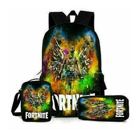 Fortnite Backpack Lunch Bag Stationery Bagthree-piece Student Gift ...