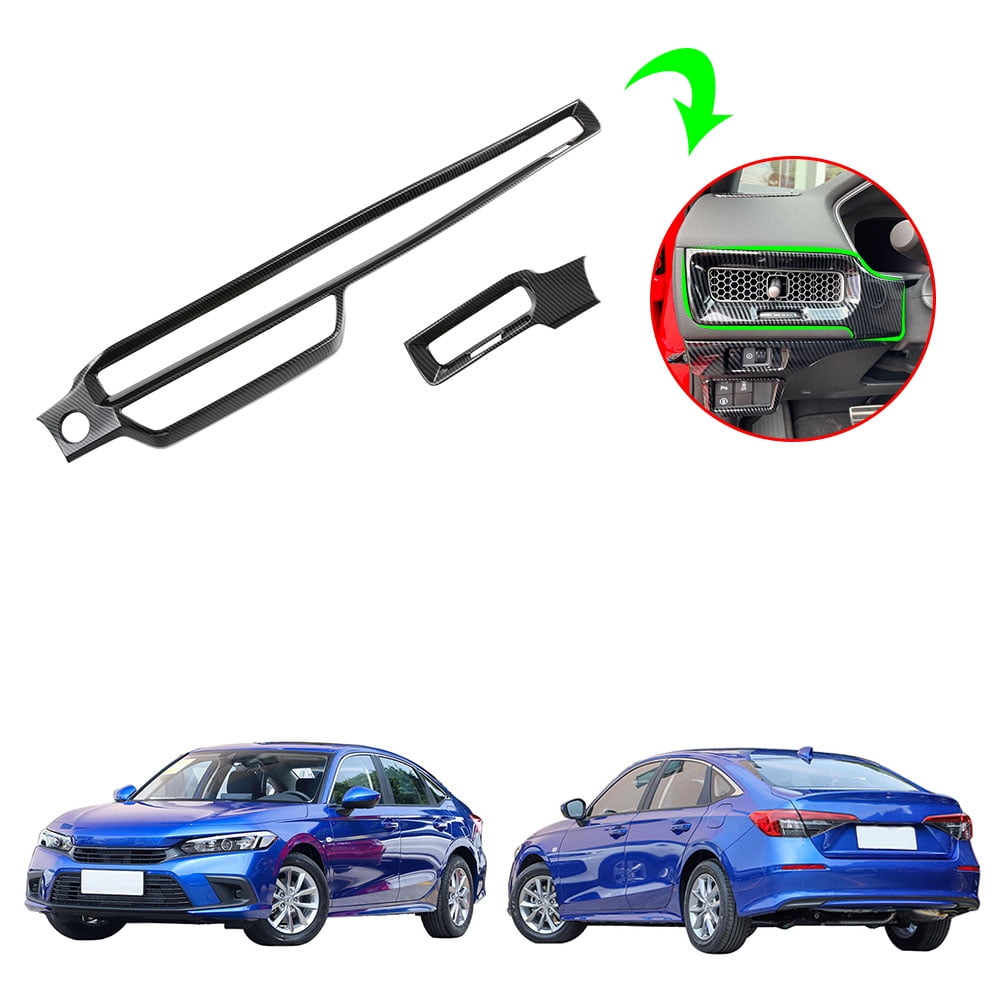 OUBOLUN ABS Imitate Carbon Fiber 2 PCS/Set Center Console Panel Middle ...