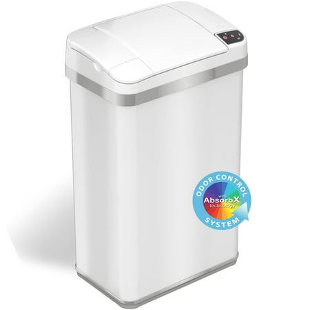 iTouchless 4 Gallon Bathroom Trash Can with AbsorbX Odor Filter and Air ...