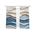 Beach Ocean Blue Gradient Wave Chiffon Sheer Curtains 72 Inches Long ...
