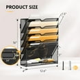 INTIGE 6-Tier Wall Mounted File Organizer, Metal Hanging Document ...