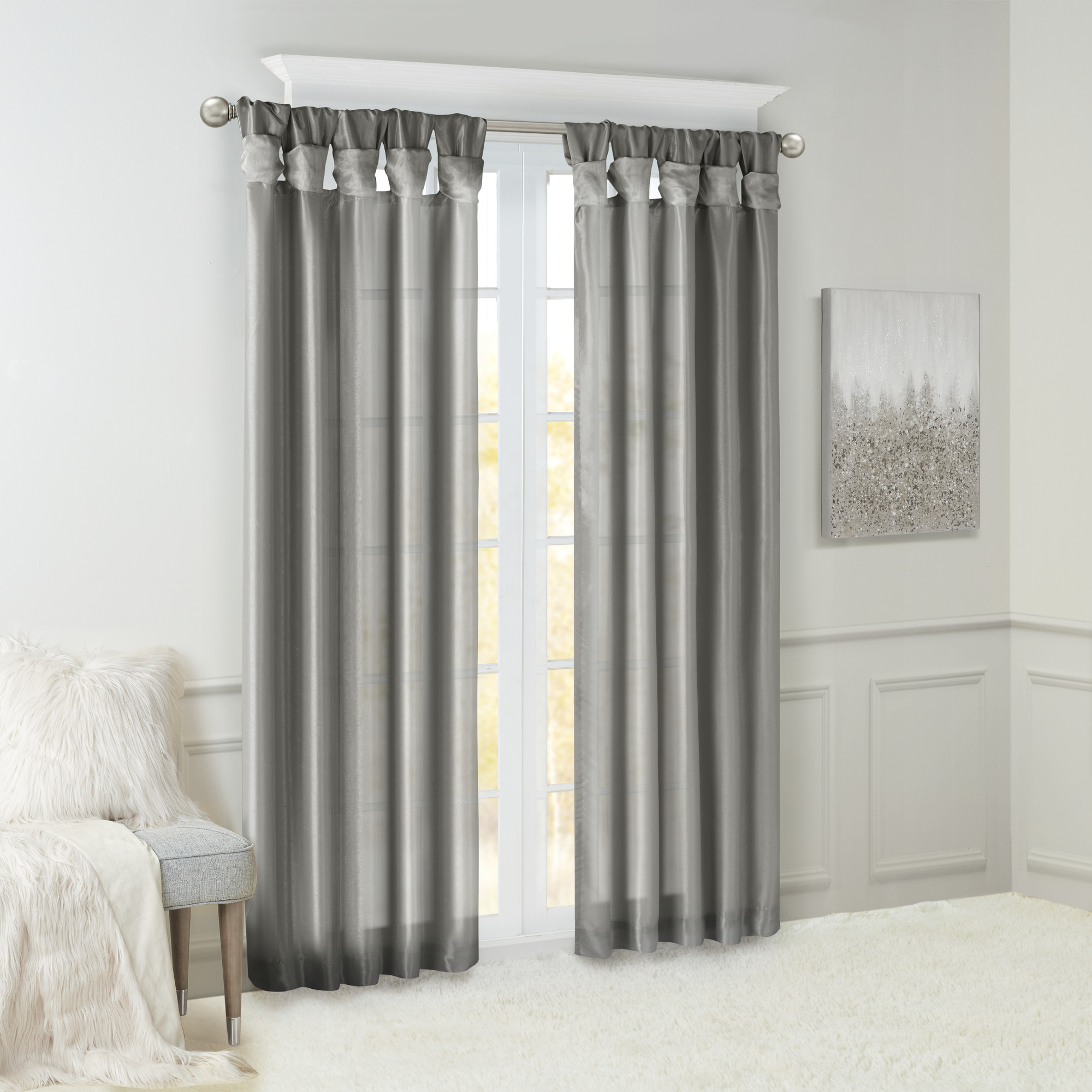 Home Essence Lillian Twist Tab Lined Window Curtain - Walmart.com