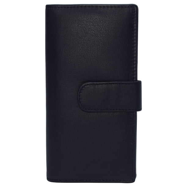Real Leather Checkbook Cover RFID Wallets For Women Duplicate Check ...