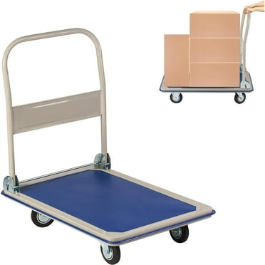 Costway Portable Trolley with 660lbs Capacity, Foldable Dolly for ...
