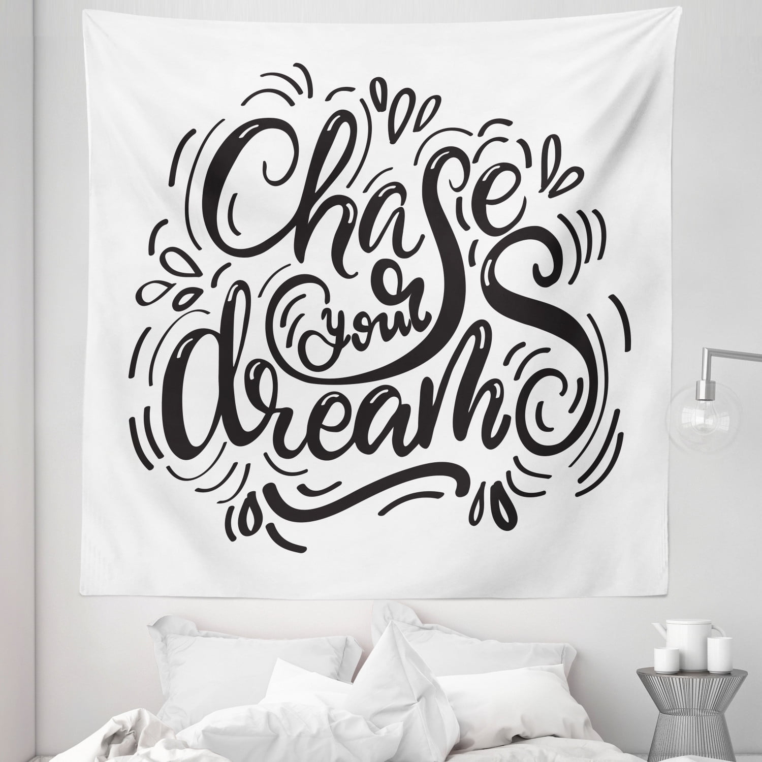 Dream Tapestry, Chase Your Dreams Calligraphy Teardrop Shape with ...