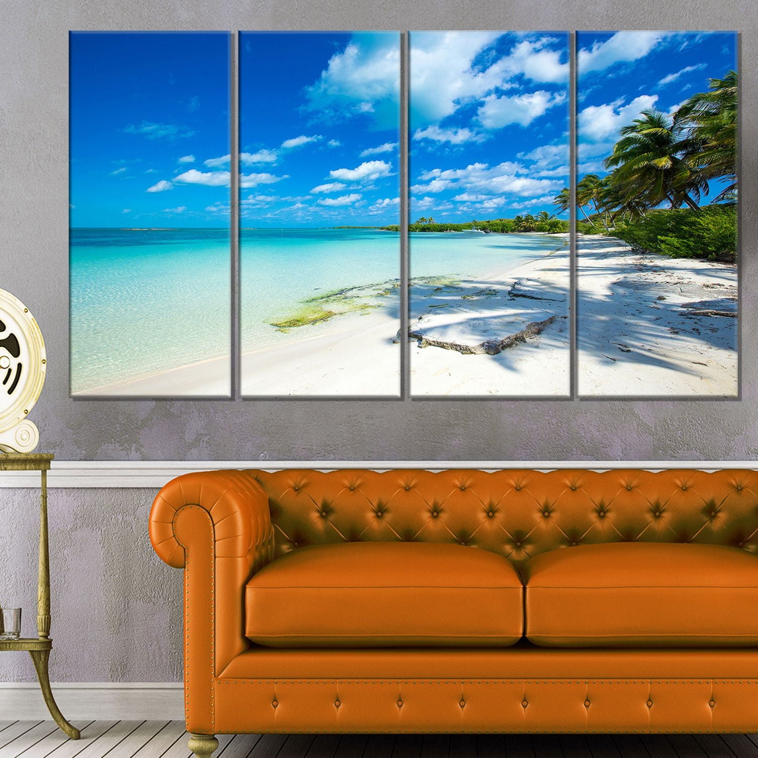 Click here for Designart Design Art Tropical Beach With Palm Shad... prices