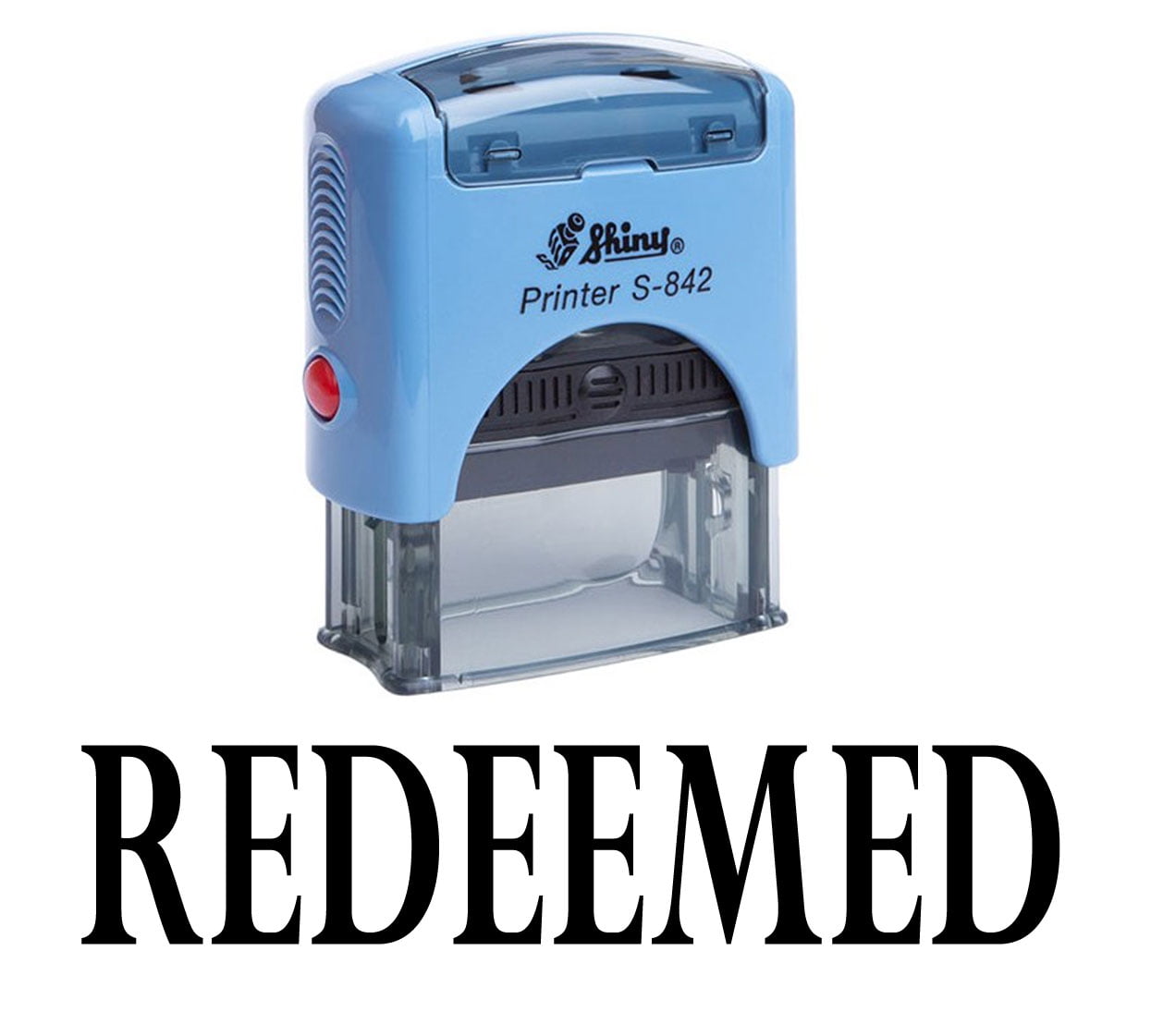 REDEEMED Self Inking Rubber Stamp Office Stationary Custom Shiny Stamp ...