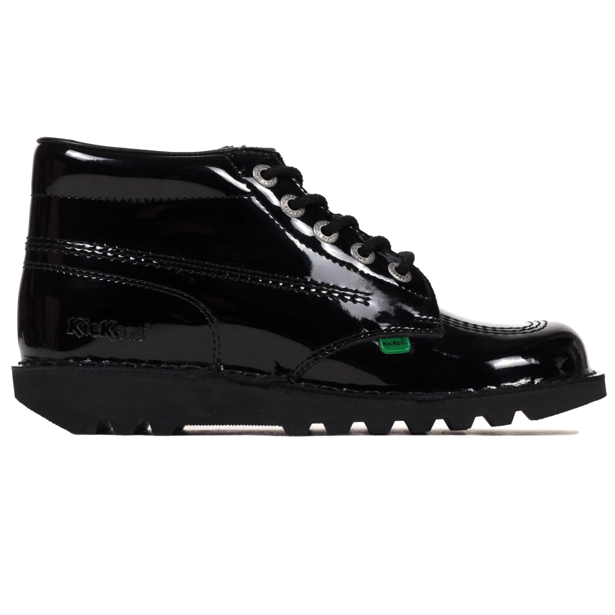 Kickers Kick Hi Classic Patent Womens Ladies Boot Shoe Triple Black ...