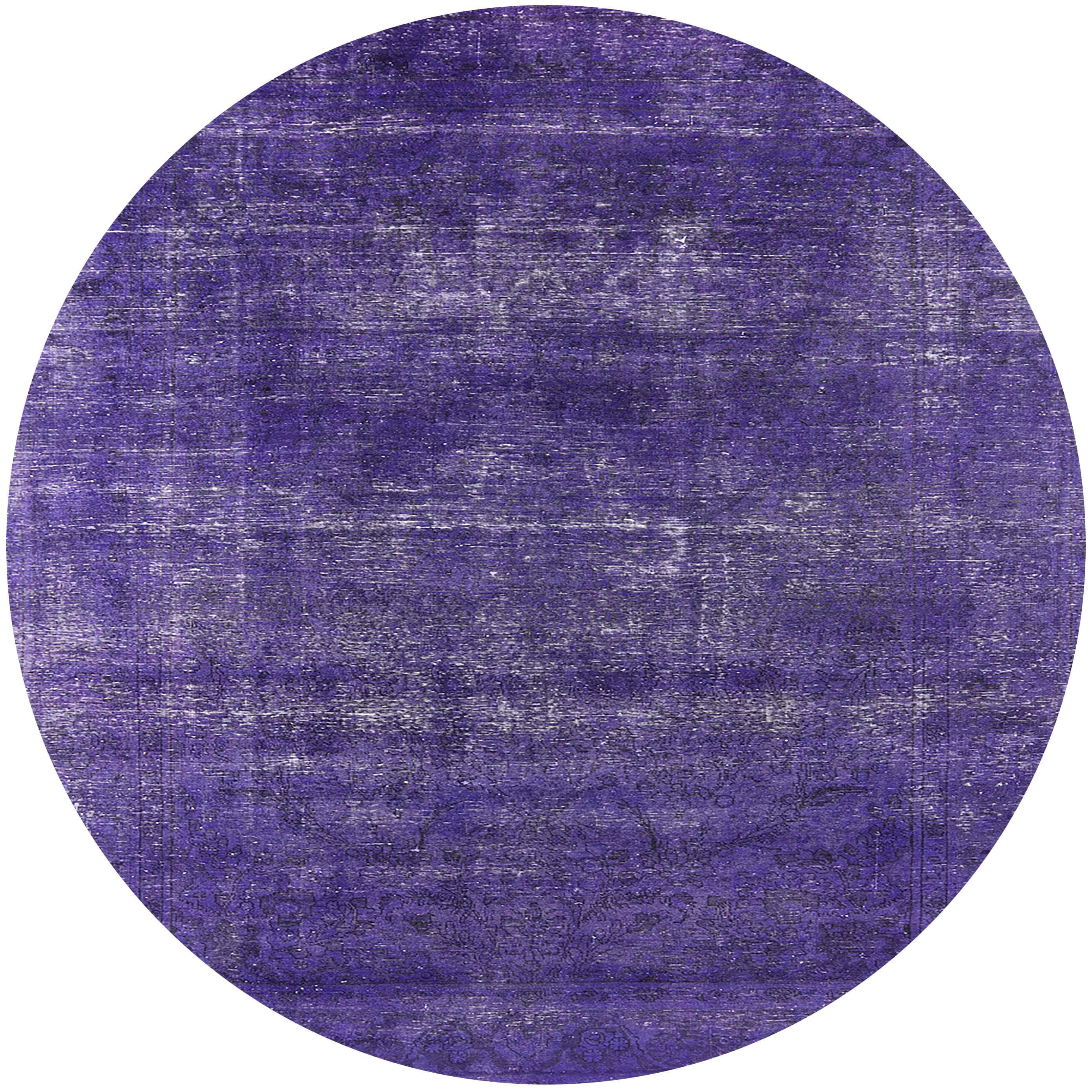 Ahgly Company Indoor Round Mid-Century Modern Purple Oriental Area Rugs ...