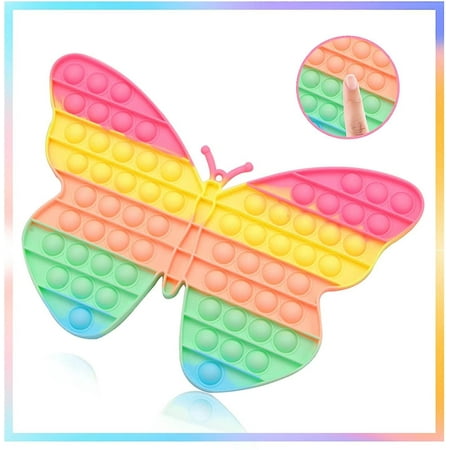 Jumbo Push Popper It Big Size Butterfly Fidget Toy, Giant Rainbow Pop ...