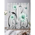 Aqua Daisy Sheer Curtains 84 Inch Length 2 Panels Set, Rustic Butterfly ...