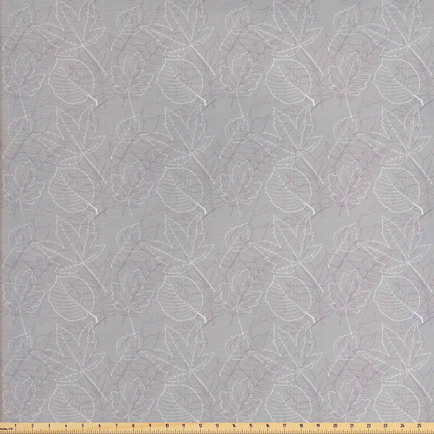 Leaf Sofa Upholstery Fabric by the Yard, Thin Lines Art Sketch Autumnal ...