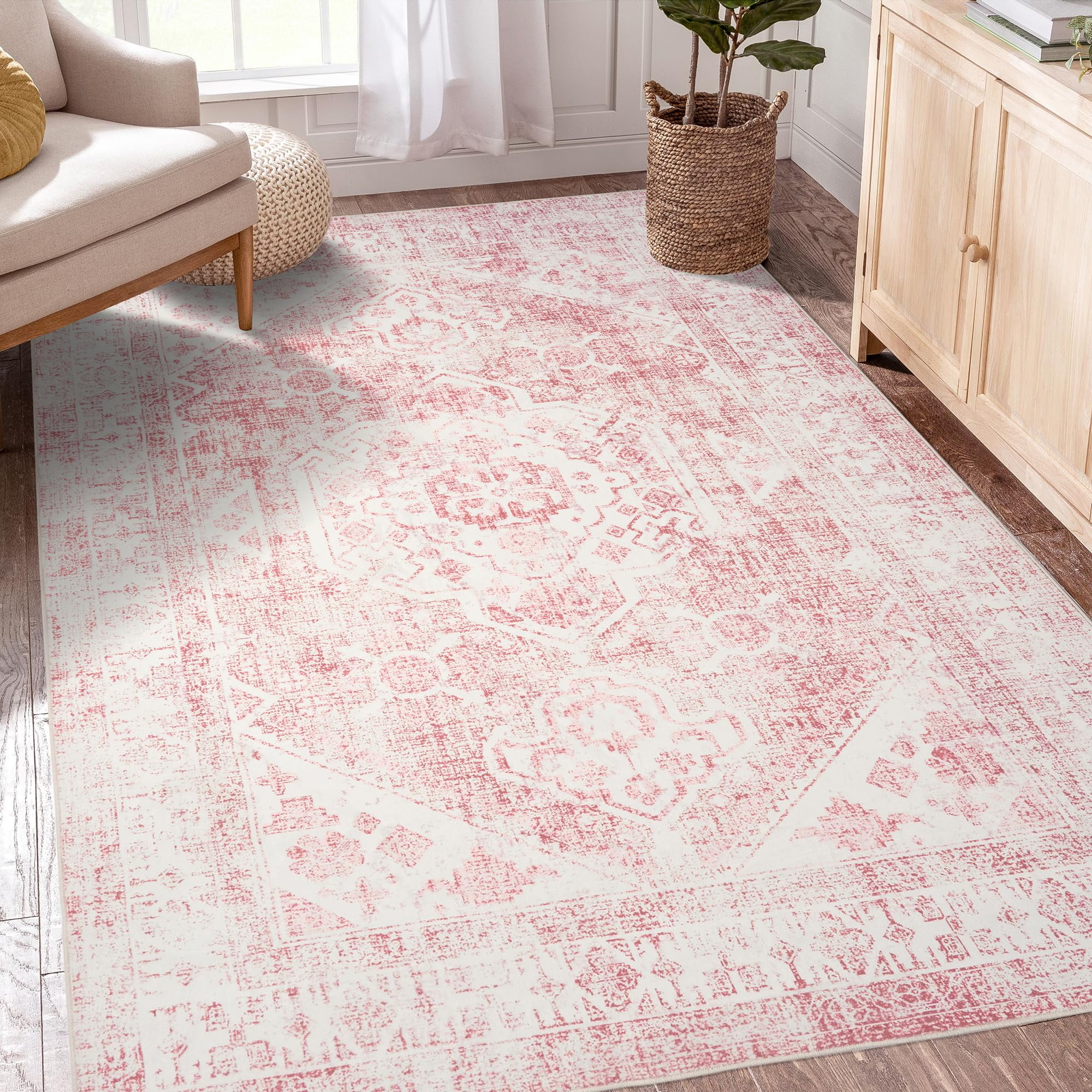 Click here for Sofrug 5x7 Washable Pink Area Rug  Upgraded Denser... prices