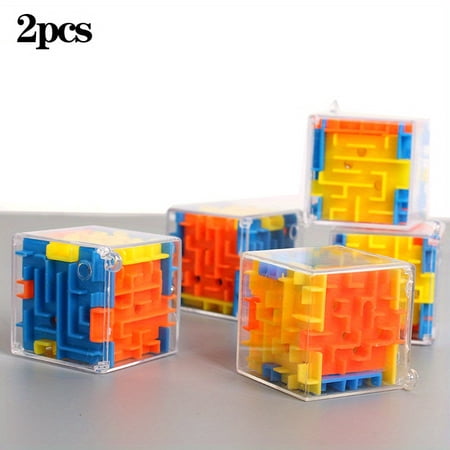 2pcs 3D Maze Magic Cube Stickerless Cube Puzzle Professional Magnets ...