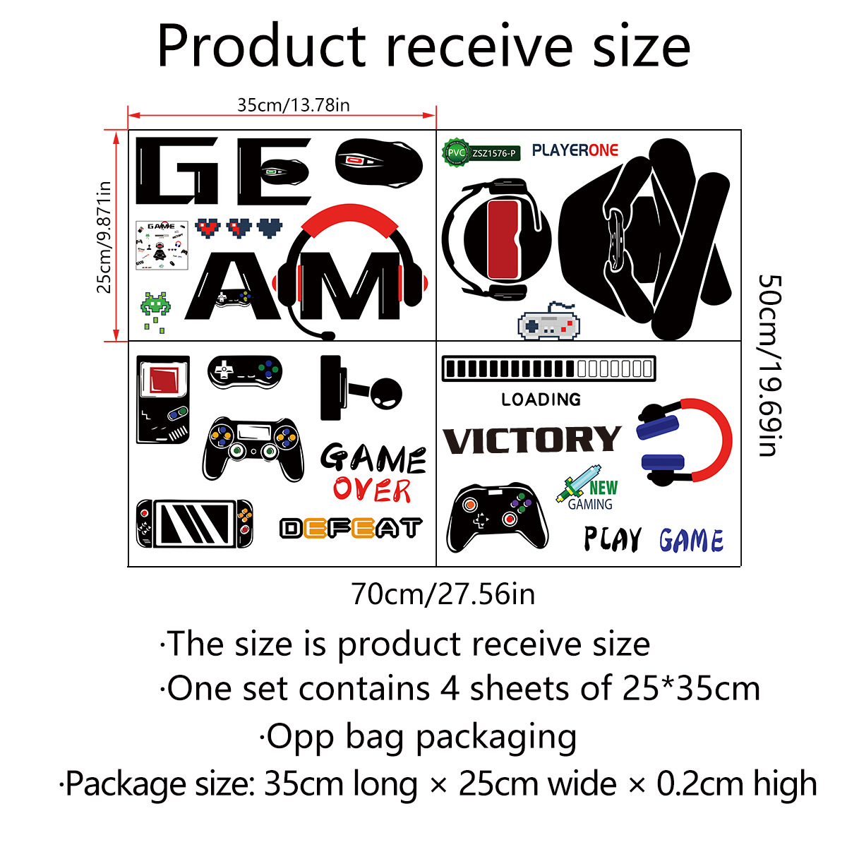 Buy Removable DIY Art Wallpaper Gaming Poster Room Stickers Gamer Wall ...