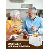 FOHERE 2 Slice Toaster, 700W, 6 Bread Shade Settings, Removable Crumb ...