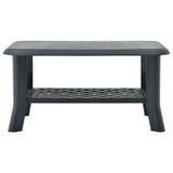 vidaXL Rectangle Outdoor Coffee Table, White Plastic, 35.4x23.6x18.1 ...