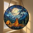 Nature Landscape Stained Glass Window Hanging – Mountain Forest ...