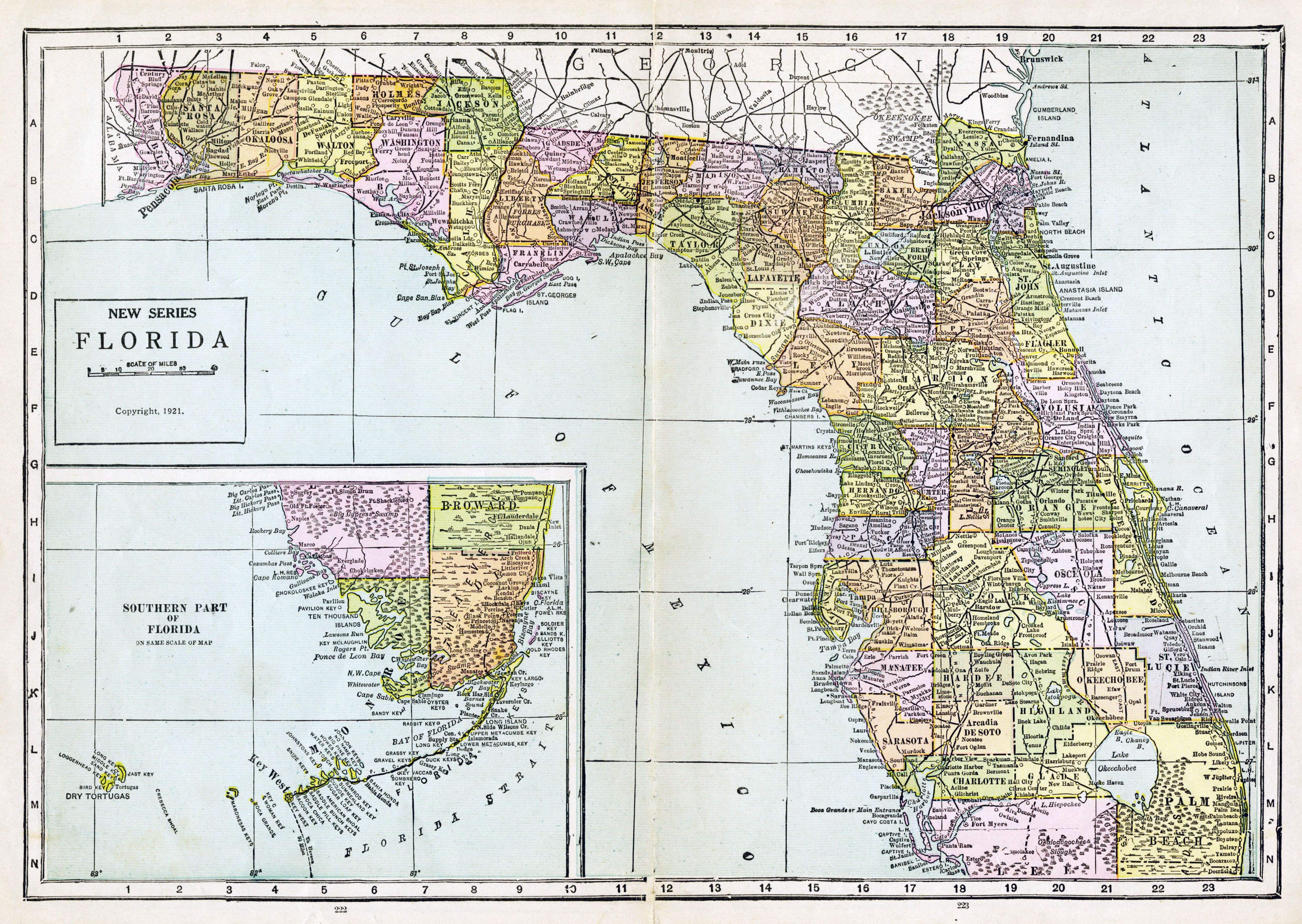 Large Detailed Administrative Map Of Florida State With Major Cities Large Detailed Administrative Map Of Florida State With Major Cities