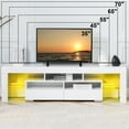 Bonzy Home Modern 70 Inch TV Stand with LED Light, High Glossy Media ...