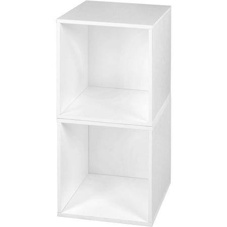 Niche Cubo Stackable Storage Cube - White Wood Grain - Walmart.com