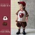 Boys' Korean-style summer apple-themed set, raglan sleeve short-sleeve ...