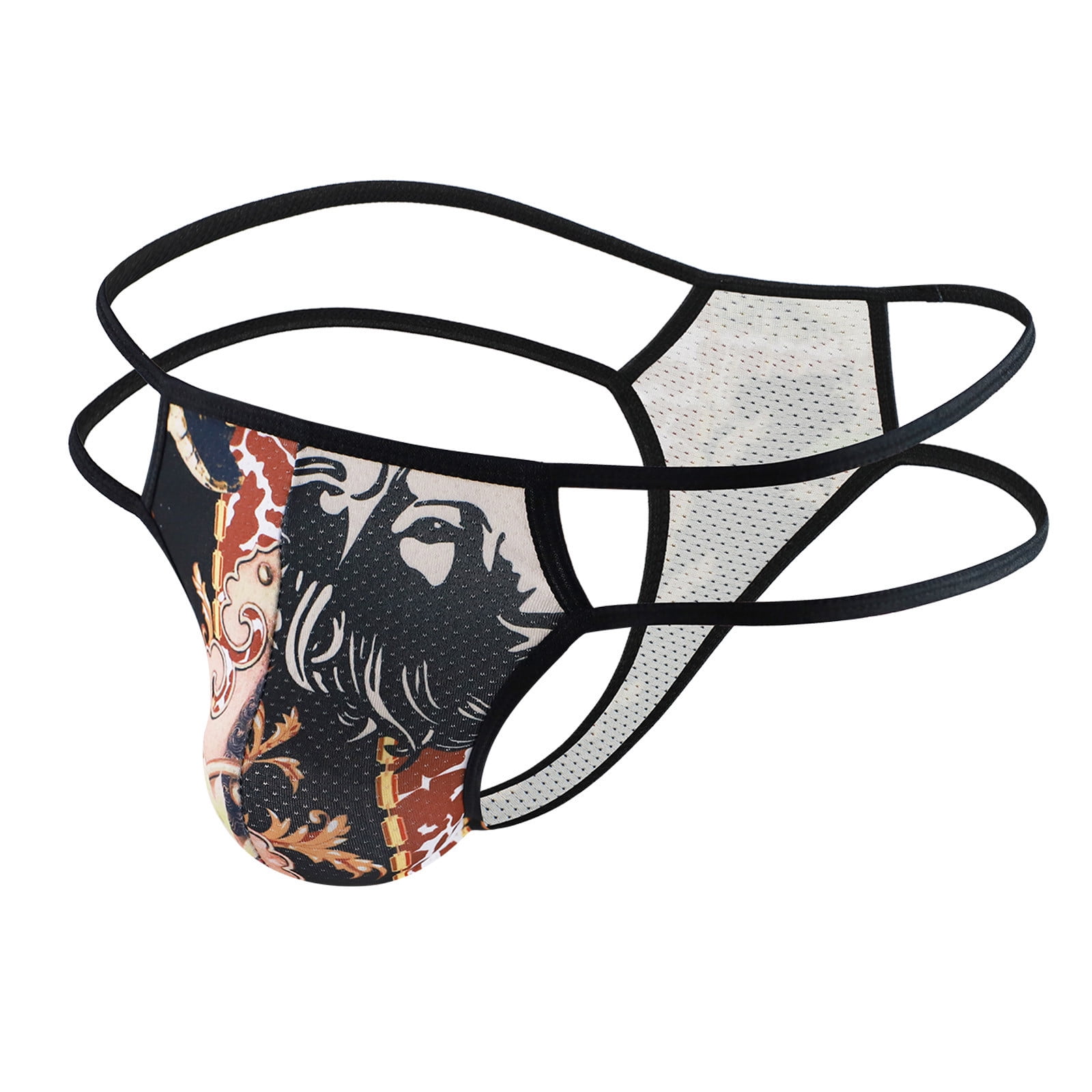 Iroinnid Mens G String Underpants Erotic Sexy Low Waist Prints