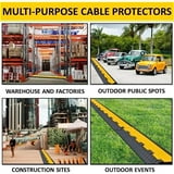 ATLAS Cable Protector Ramp - 3 Channels - 38” Long Black - Rubber ...