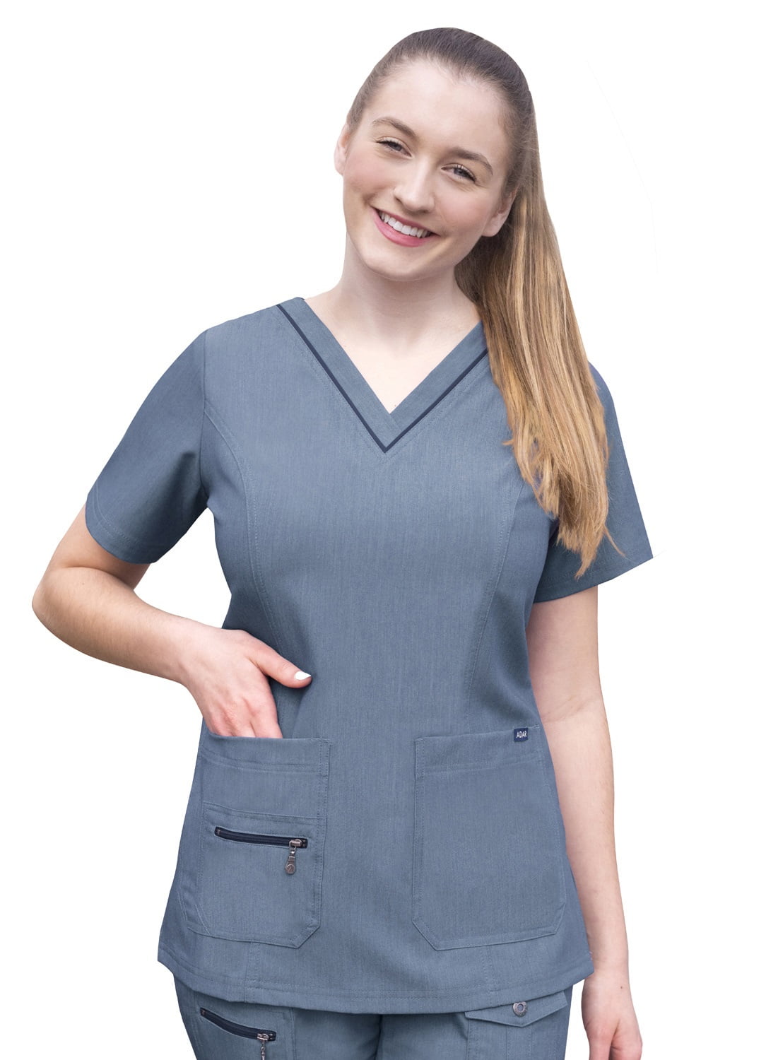 Adar Pro Scrubs For Women - Elevated V-Neck Scrub Top - Walmart.com