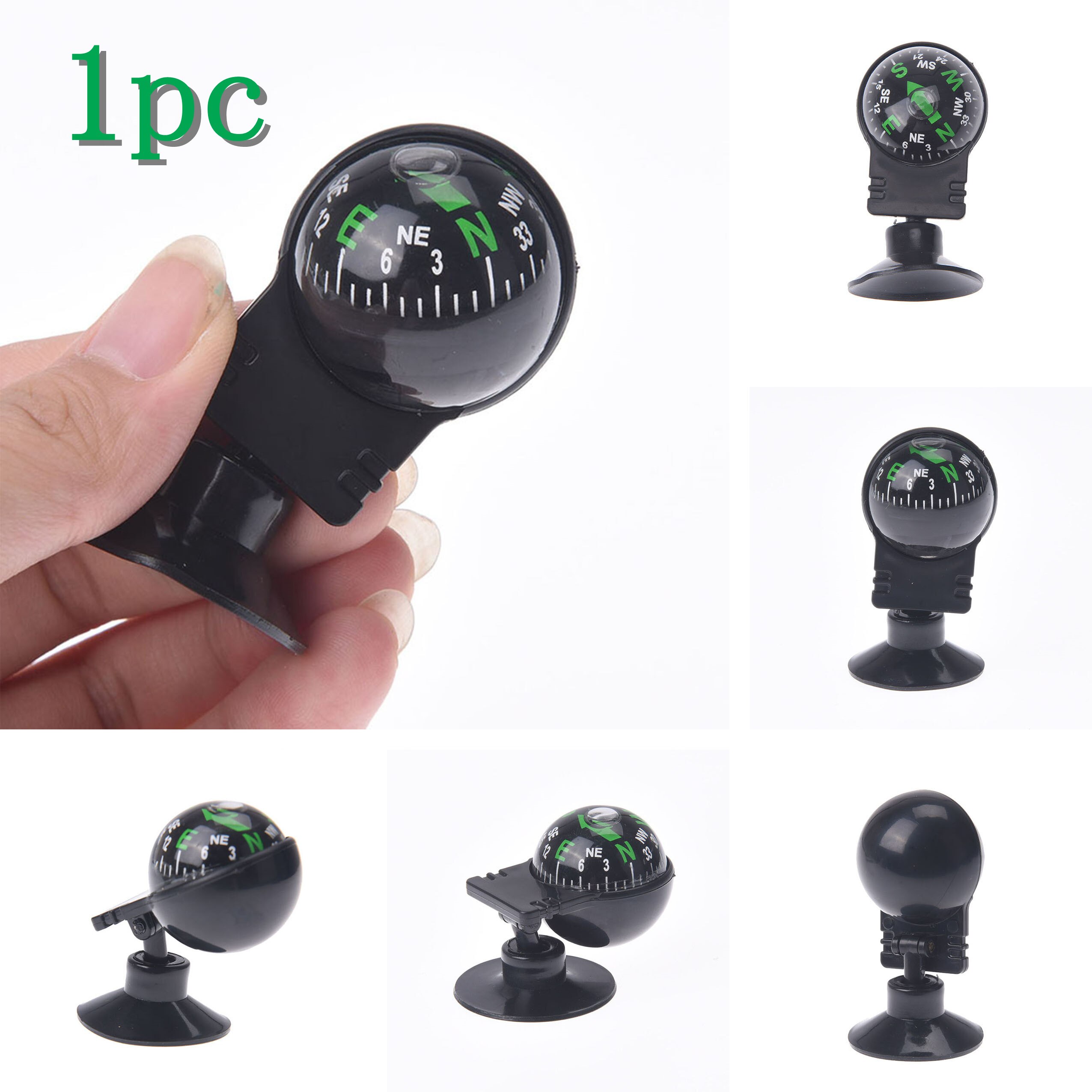 Black 360 Degree Car Boat Truck Suction Compass Pocket Ball Dashboard ...