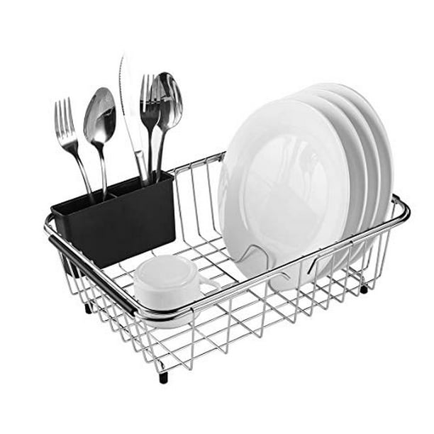 Expandable Dish Drying Rack 304 Stainless Steel Over Sink Dish Drainer