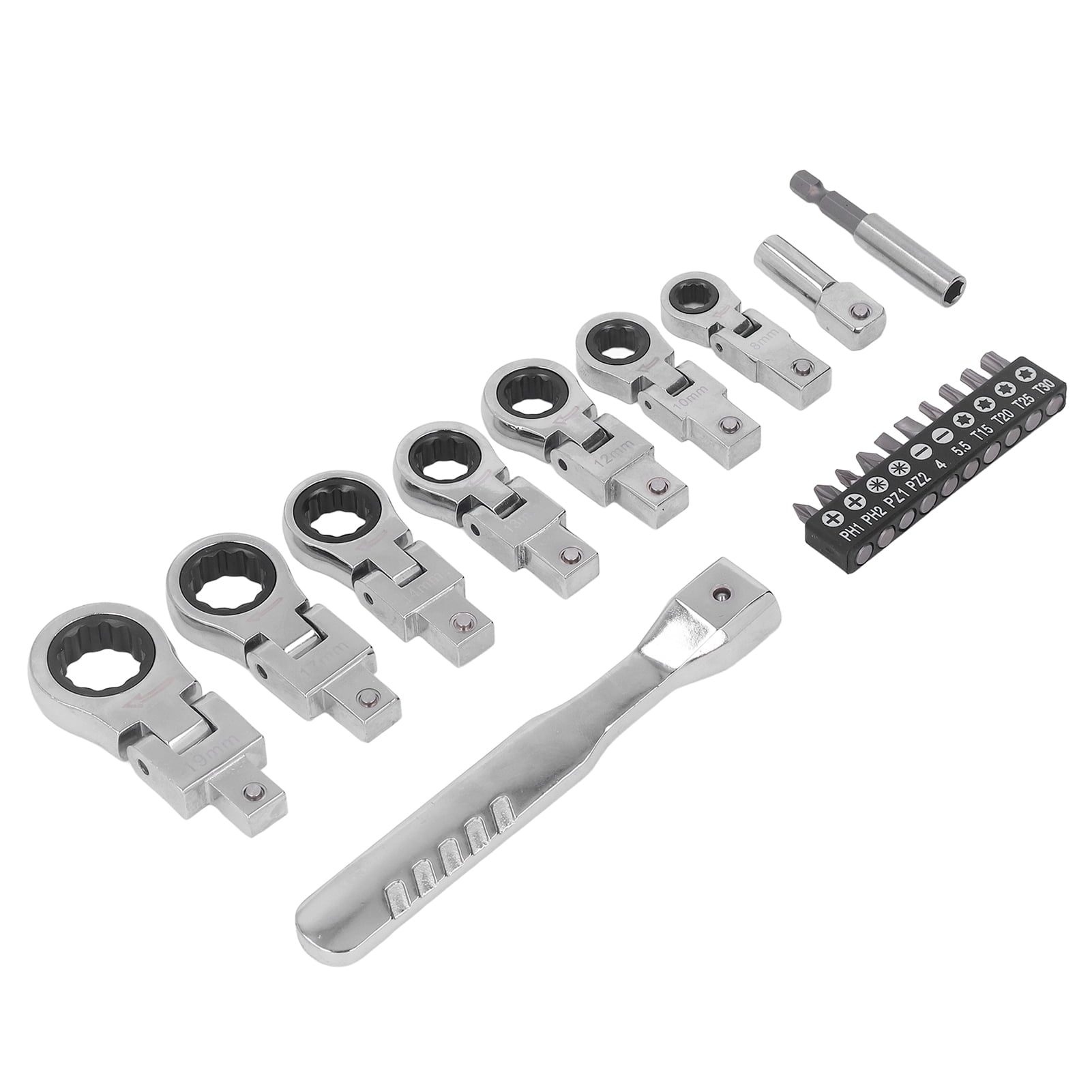 Ratcheting Wrench Kit, Interchangeable Ratchet Wrench Set 180 Degree ...