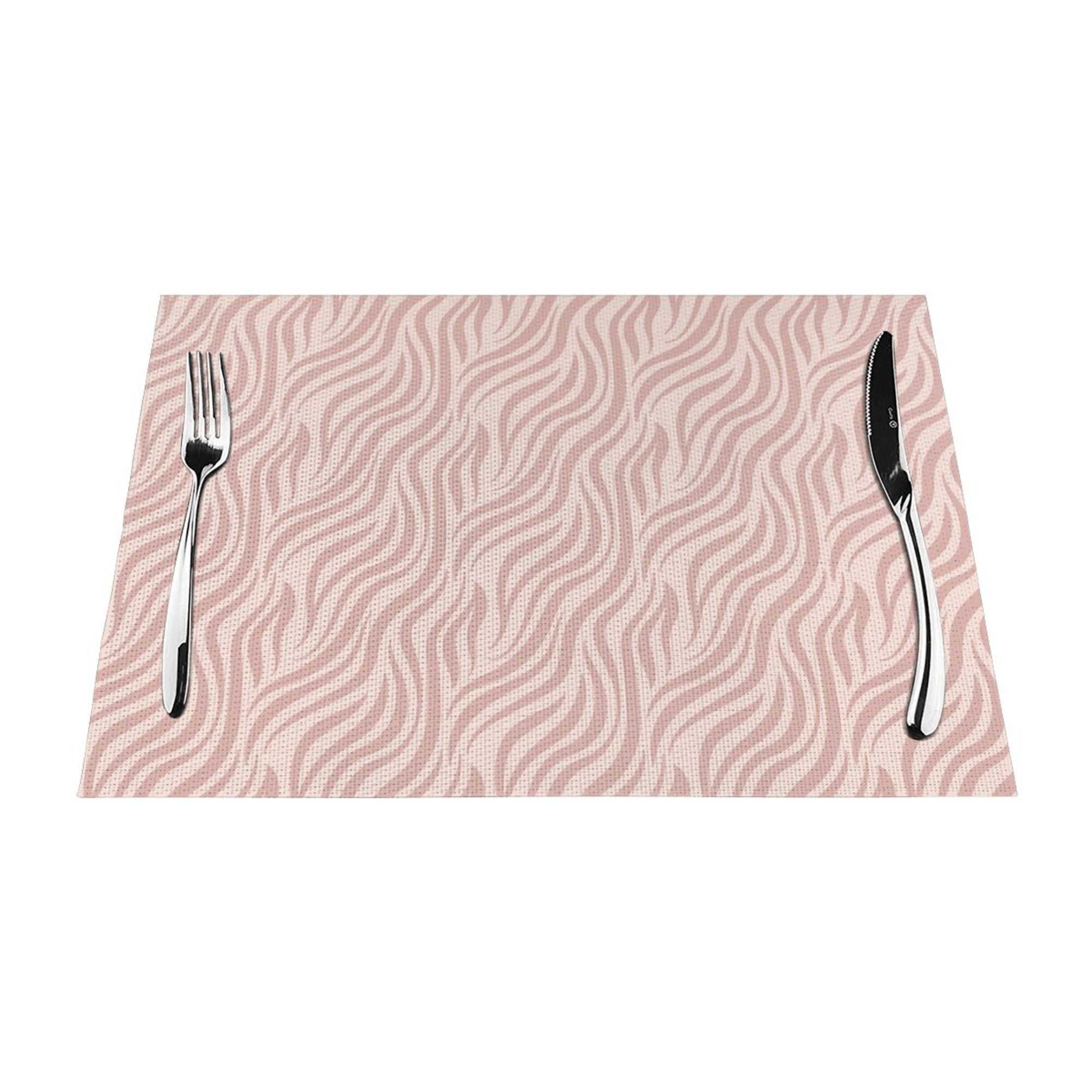 YFYANG Washable Heat-Resistant Placemats, 70% PVC/30% Polyester, Pink ...