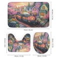 Colorful Town Train Flowers Shower Curtain 4 Piece Sets Rug Toilet Lid ...
